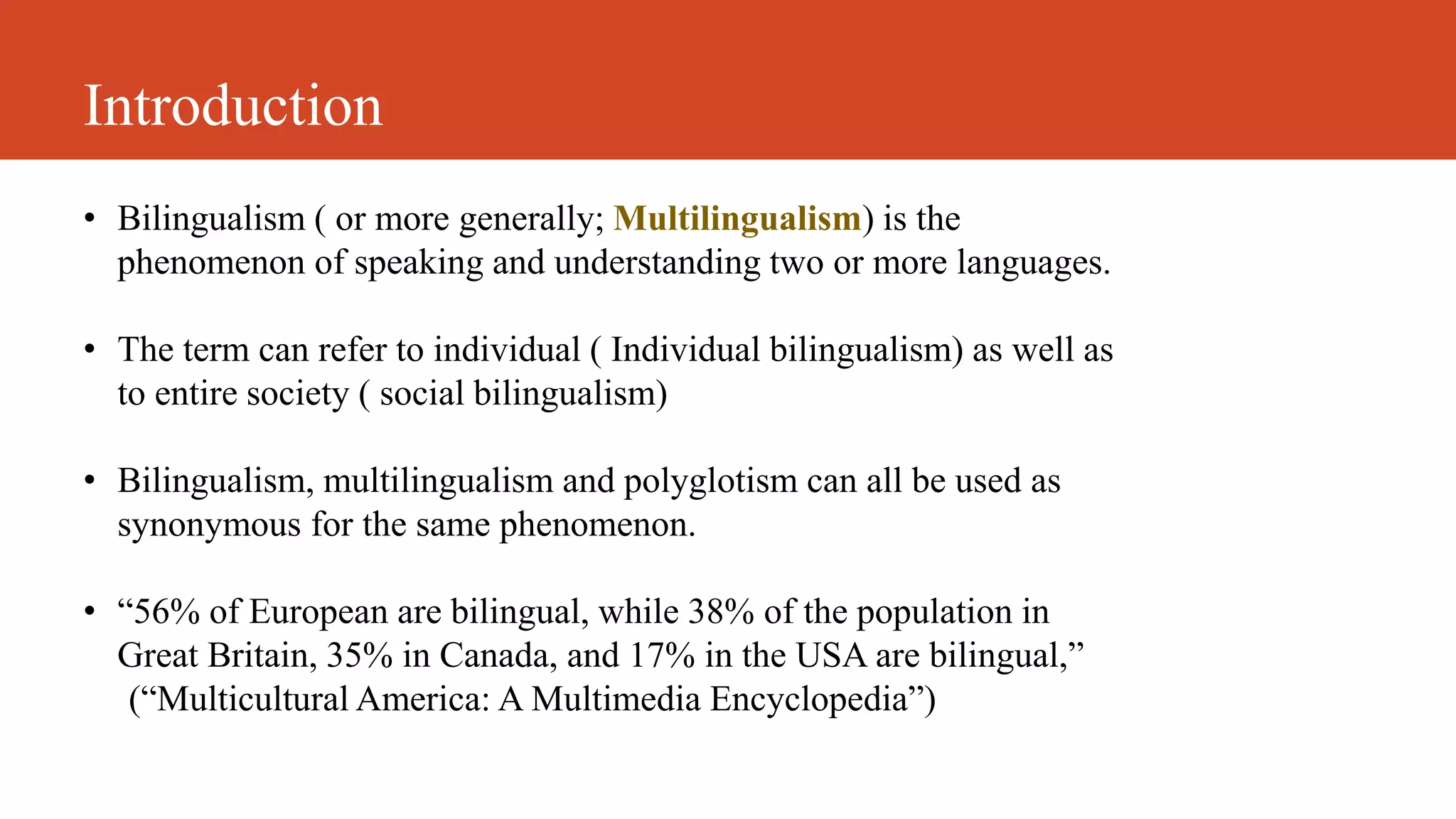 Bilingualism || Introduction to Bilingualism | PPTX