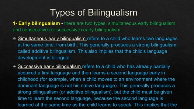 Bilingualism types of bilingualism | PPSX