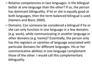 Bilingualism by Agnes Lam | PPT