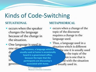 Bilingualism, code switching, and code mixing | PPTX