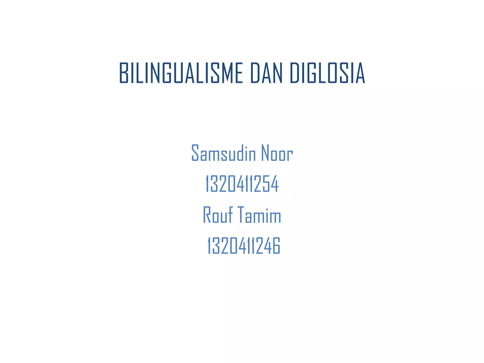 Bilingualisme | PPTX