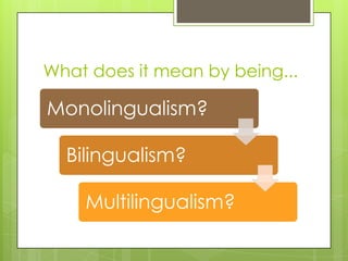 Bilingualism & Multilingualism | PPTX