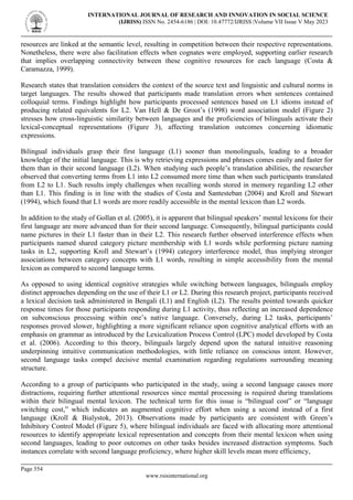 Bilingual Mental Lexicon and Translation: A Psycholinguistic Study of Bengali-English Language ...