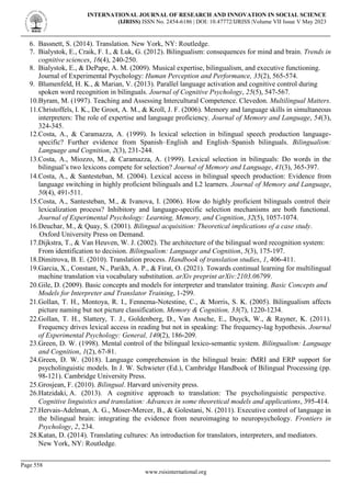 Bilingual Mental Lexicon and Translation: A Psycholinguistic Study of ...