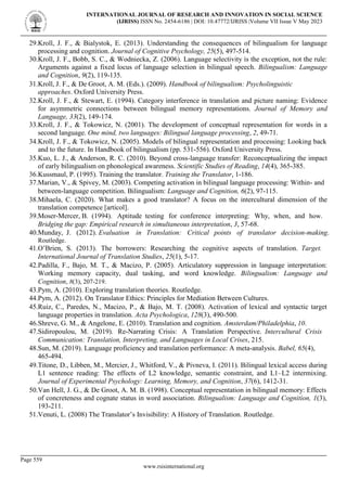 Bilingual Mental Lexicon and Translation: A Psycholinguistic Study of ...