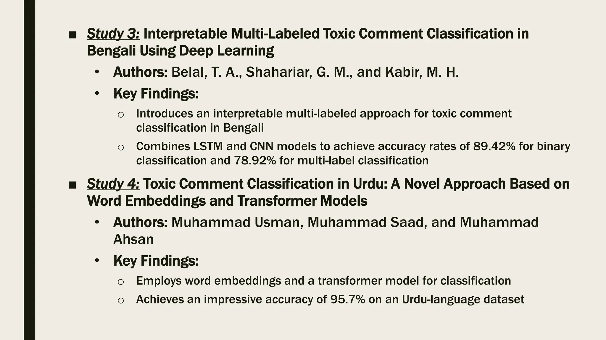 Bilingual Toxic Comment Classification of English and Urdu.pptx