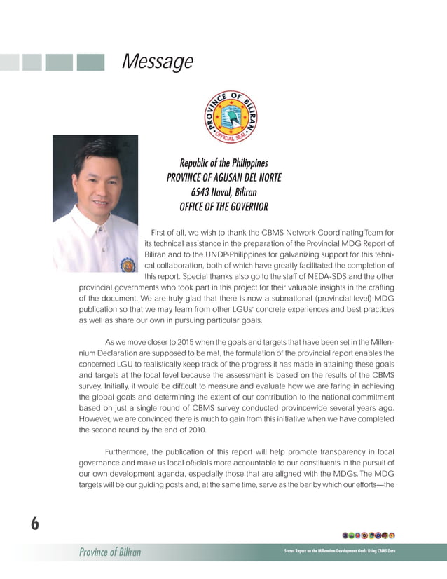 MDGs Provincial Status Report 2010 Philippines Biliran | PDF | Business ...