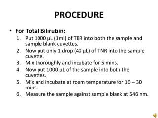 Bilirubin estimation | PPTX