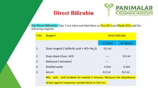 bilirubin practicals for first year mbbs | PPTX