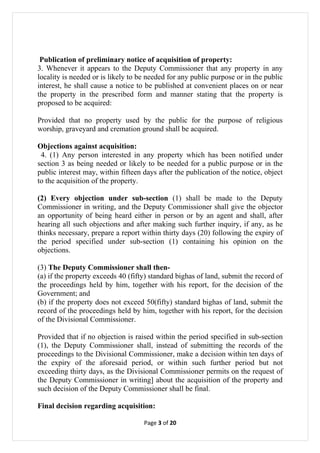 ASSIGNMENT ON – “THE ACQUISITION AND REQUISITION OF IMMOVABLE PROPERTY ...