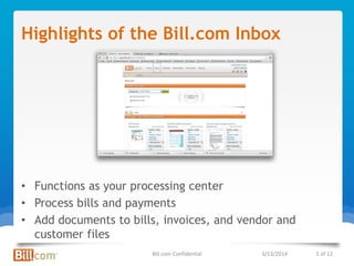 Meet Bill.com: Product Demo Overview | PDF