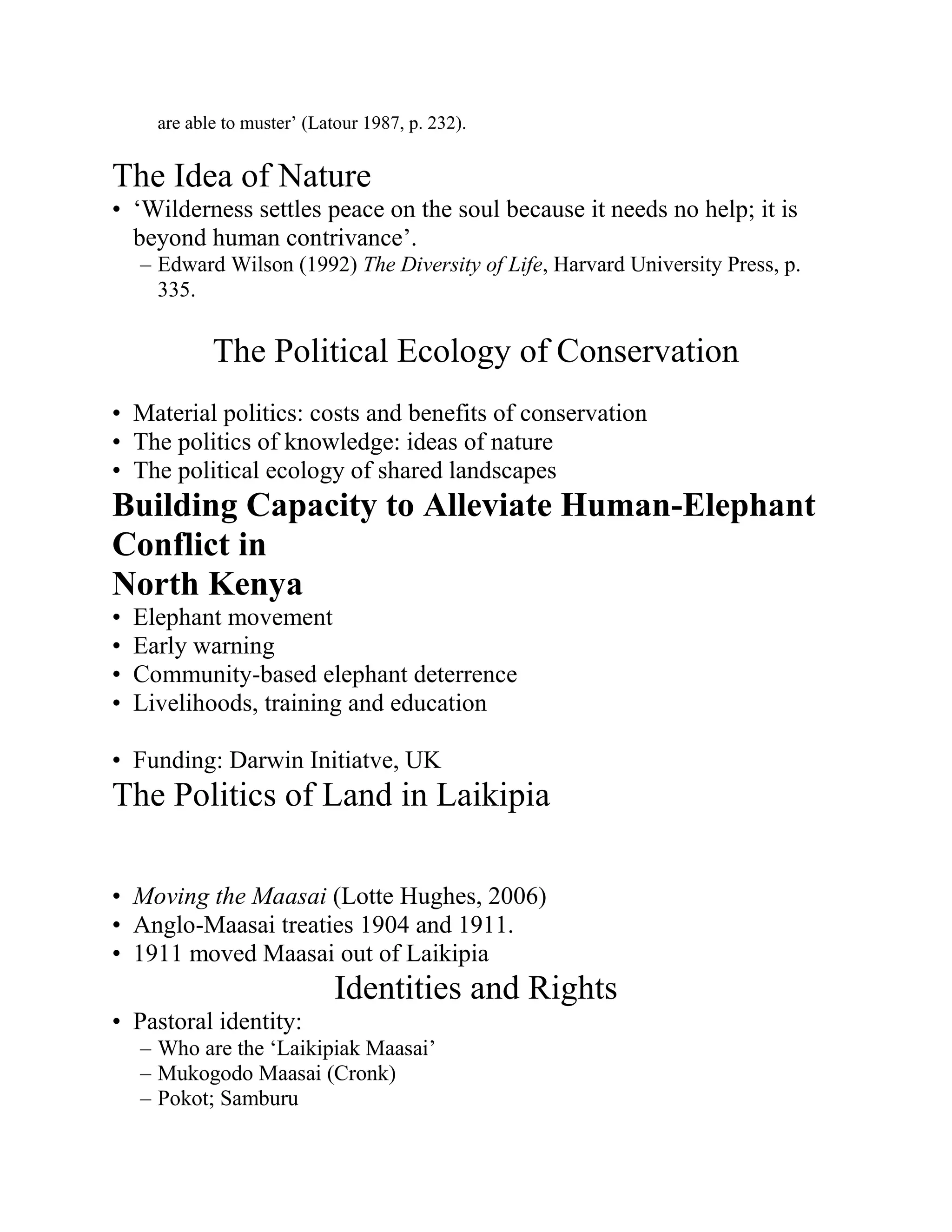 Seminar: Bill Adams on the political ecology of biodiversity ...