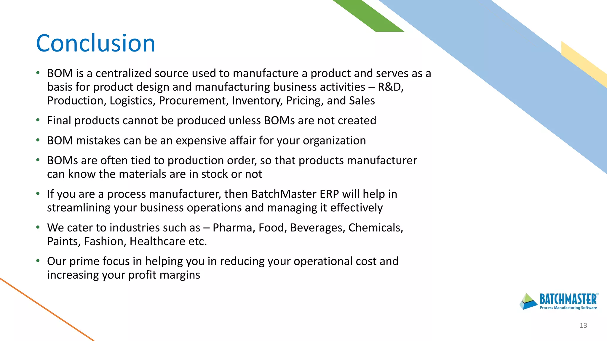 Why is BOM Important in Manufacturing? | PPTX