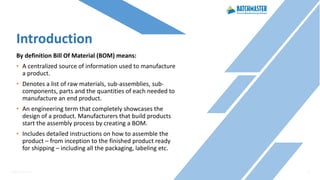 Why is BOM Important in Manufacturing? | PPT