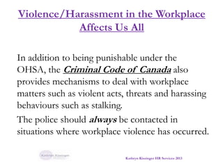 The Importance of Bill 168 | PPTX