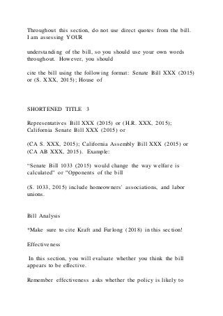 Bill Analysis Assignment Guide CAD 625 Children, Youth, and | DOCX