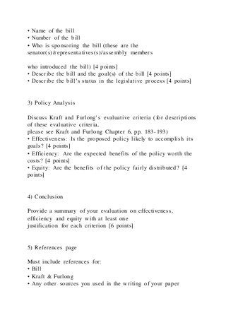 Bill Analysis Assignment Guide CAD 625 Children, Youth, and | DOCX