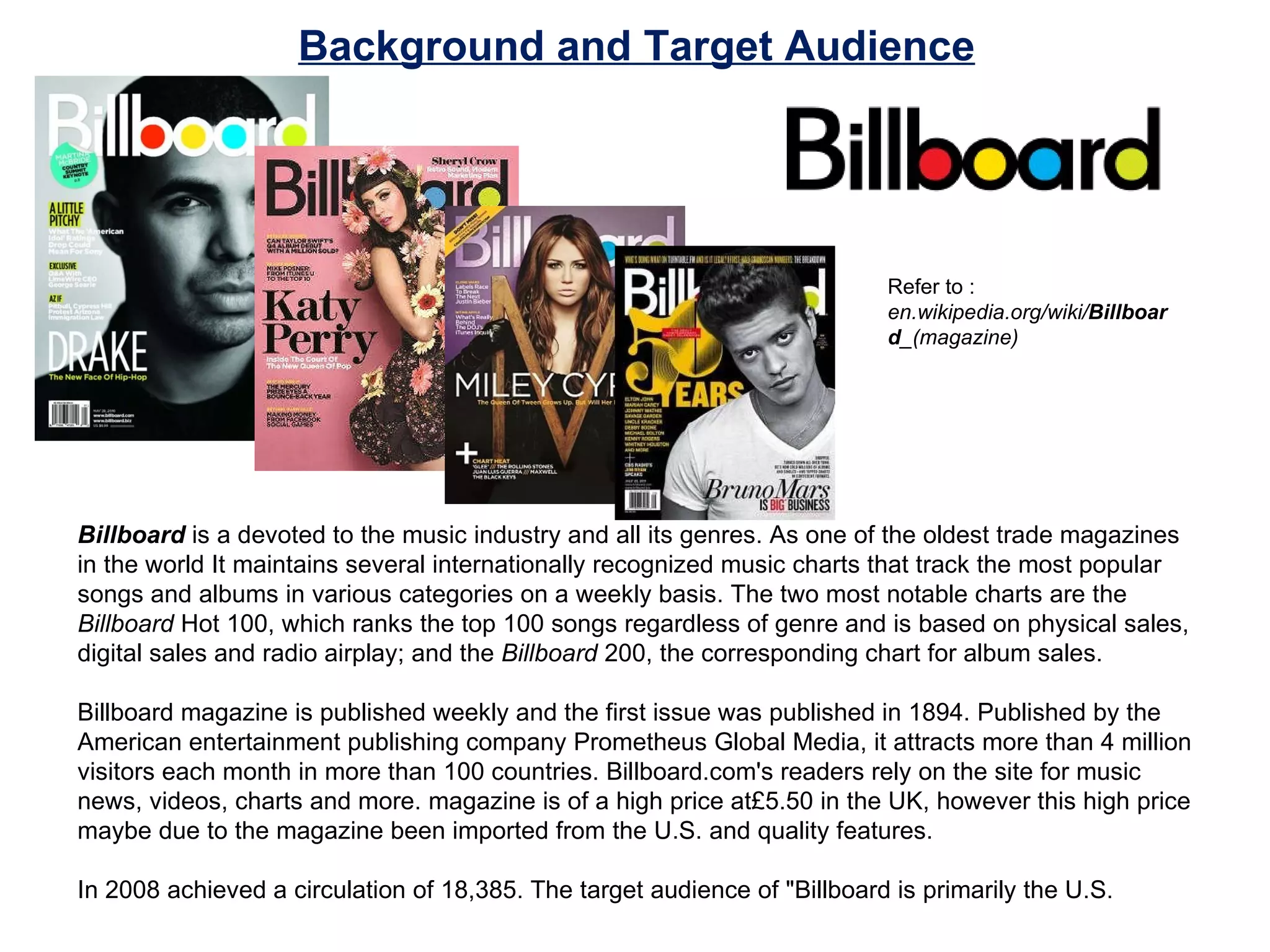 Billboard Magazine Analysis | PPT
