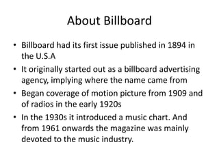 Billboard magazine | PPT