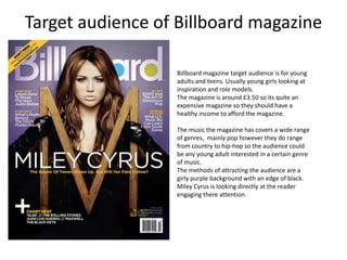 Billboard magazine cover page | PPTX