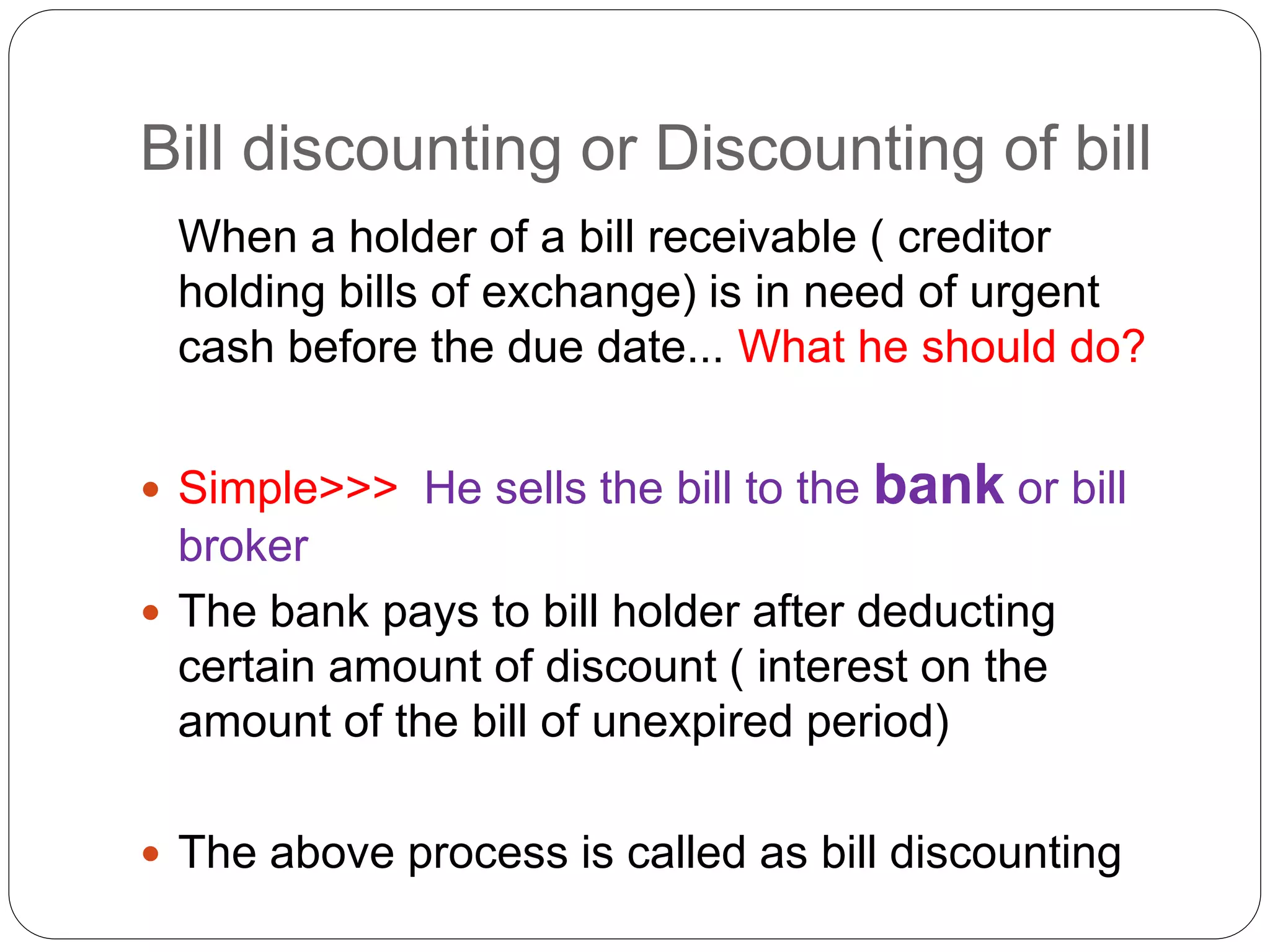 Bill discounting | PPTX