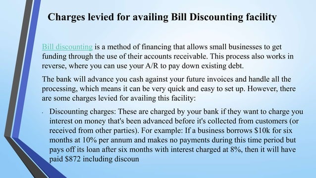 Bill Discounting.pptx | Debt Factoring & Invoice Discounting | Business Banking & Finance