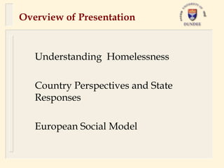 Homelessness: A European Perspective | PPT