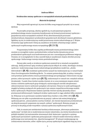 Strukturalne zmiany społeczne w europejskich miastach ...