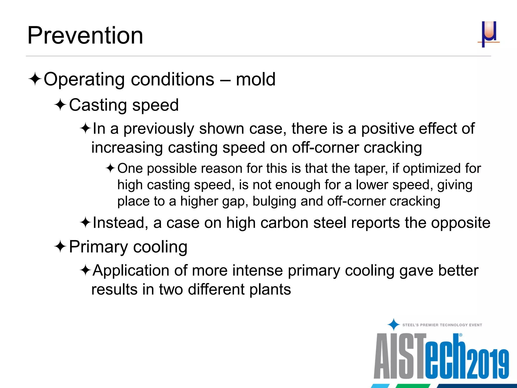Billet defects off-corner cracks formation, prevention and evolution | PDF