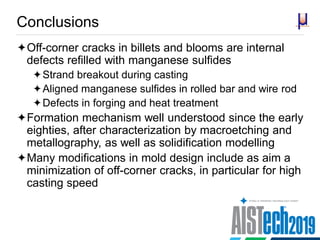 Billet defects off-corner cracks formation, prevention and evolution | PDF