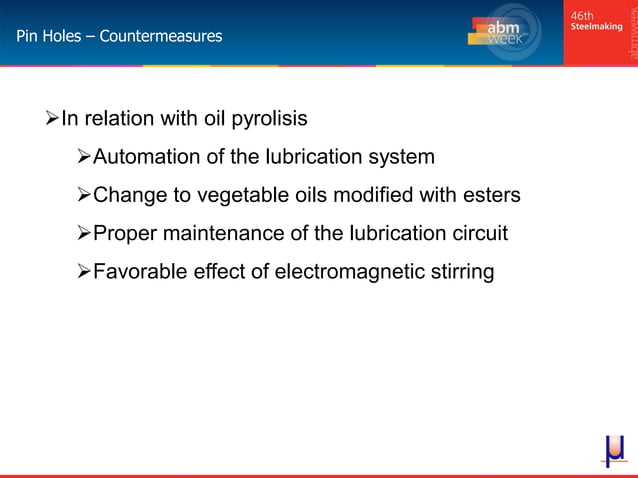 Billet defects pinhole and blowhole formation prevention and evolution ...