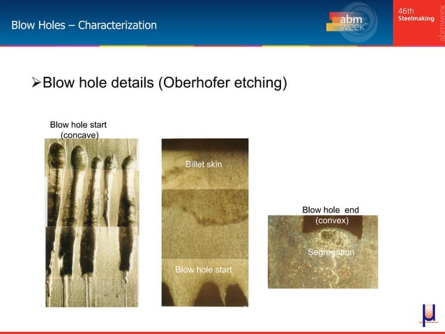 Billet defects pinhole and blowhole formation prevention and evolution ...