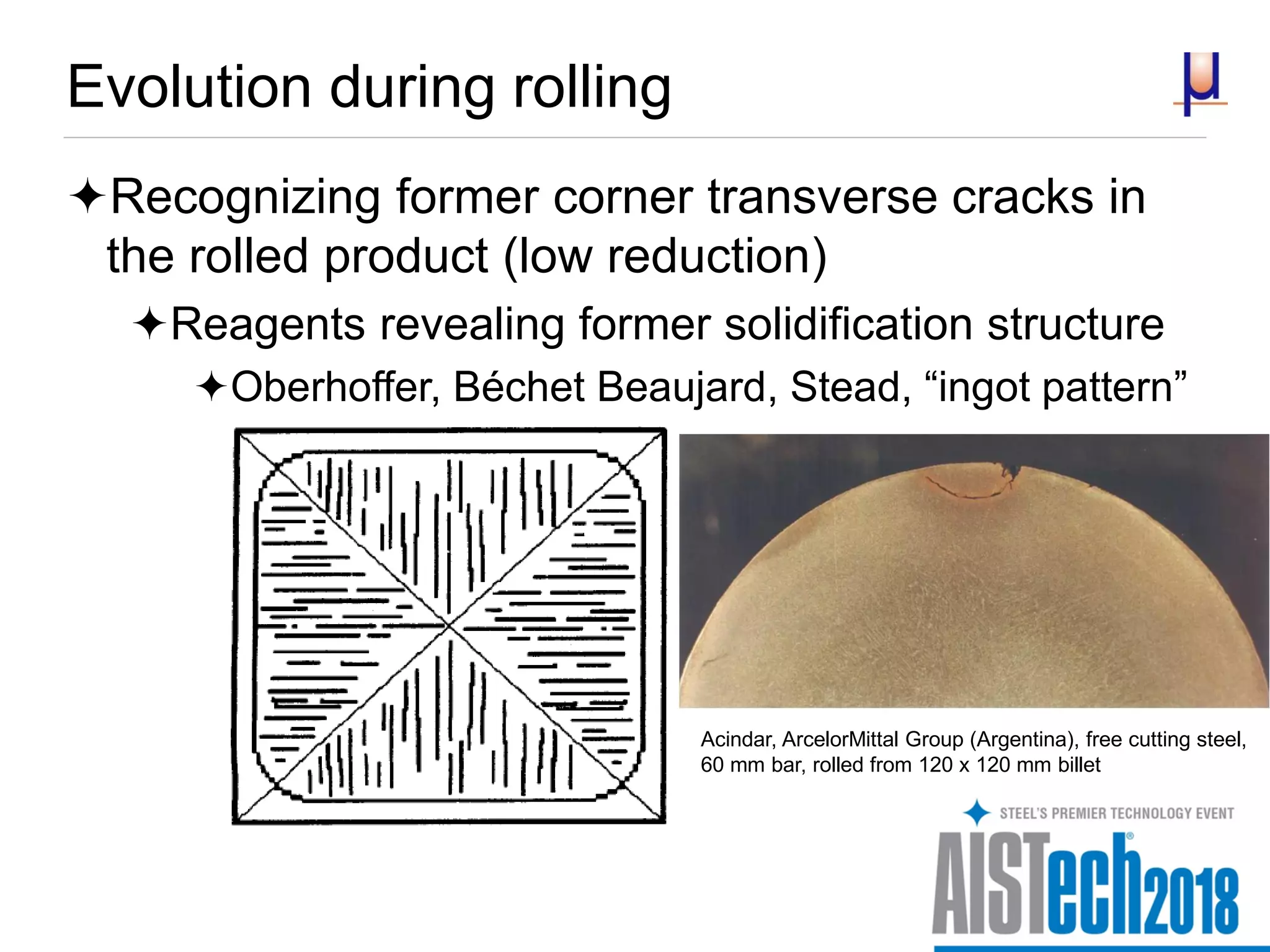 Billet defects - transverse cracking formation prevention and evolution ...
