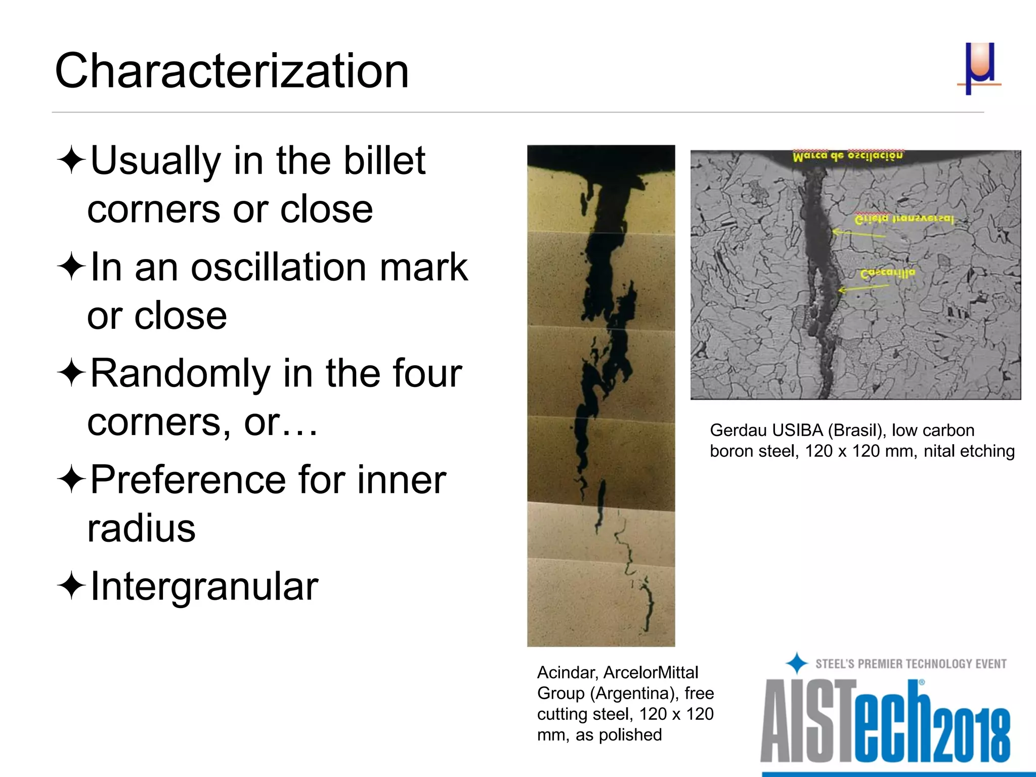 Billet defects - transverse cracking formation prevention and evolution ...
