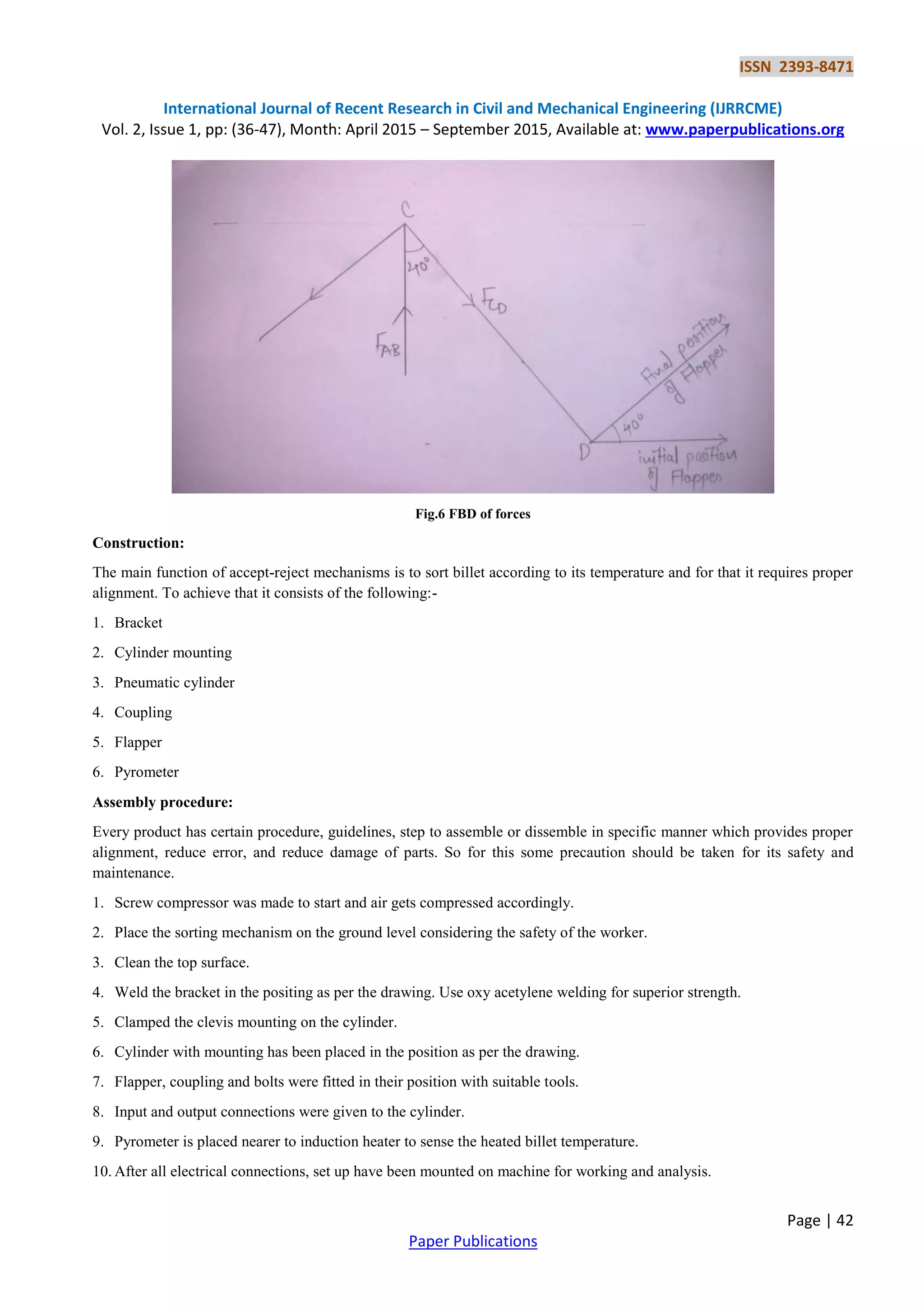 Billet Sorting Mechanism for Reducing the Rejection Rate in Forging ...