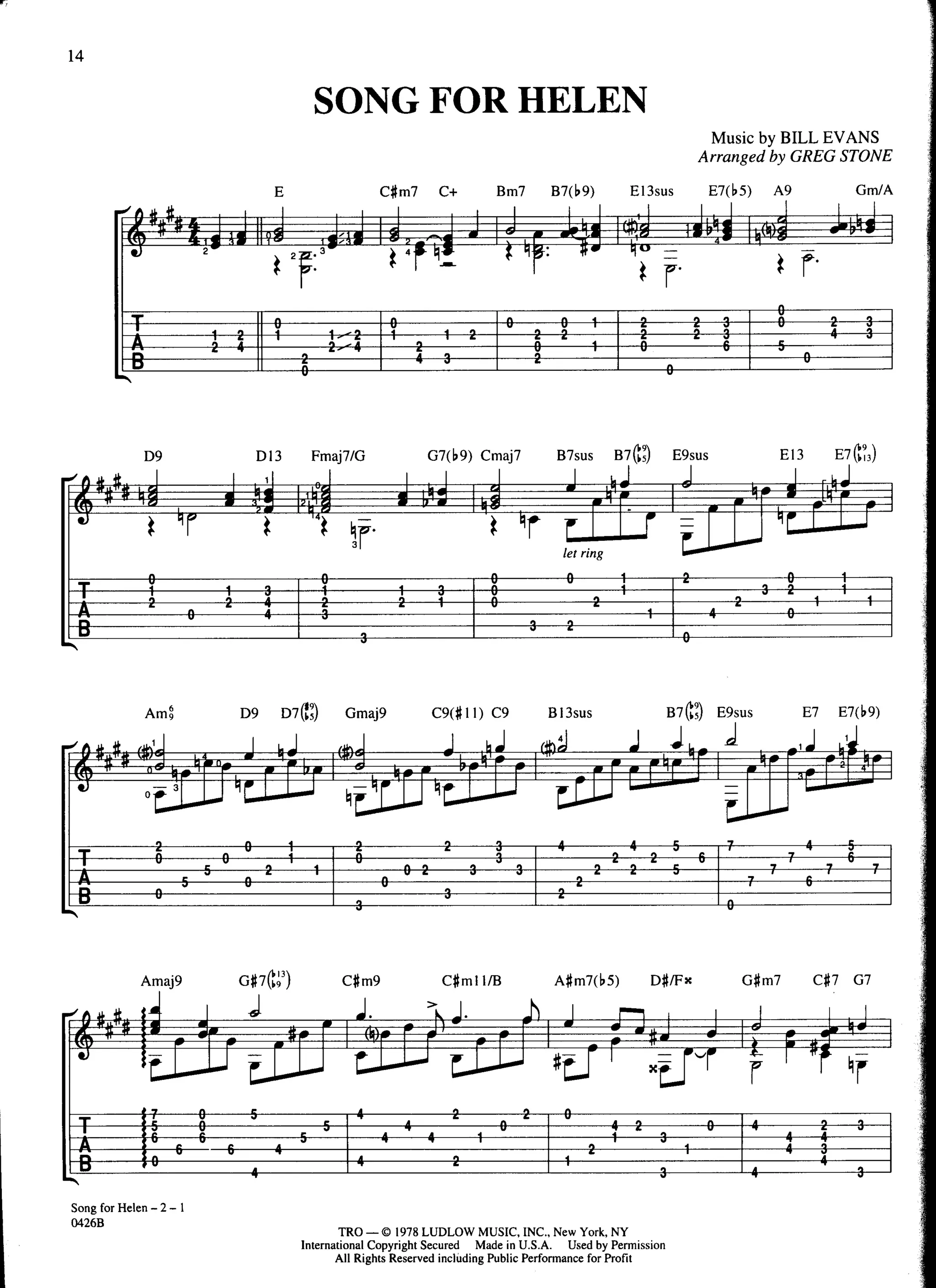 Bill evans song for helen | PDF