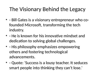 Bill Gates and his life how he became a billionaire | PPTX