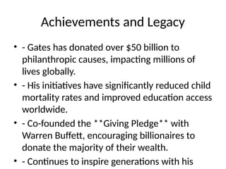 Bill Gates and his life how he became a billionaire | PPTX