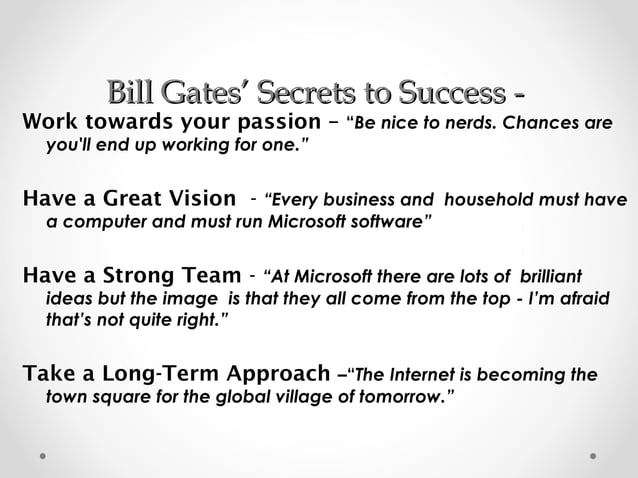 Bill gates leadership style | PPT | Operating Systems | Computer ...