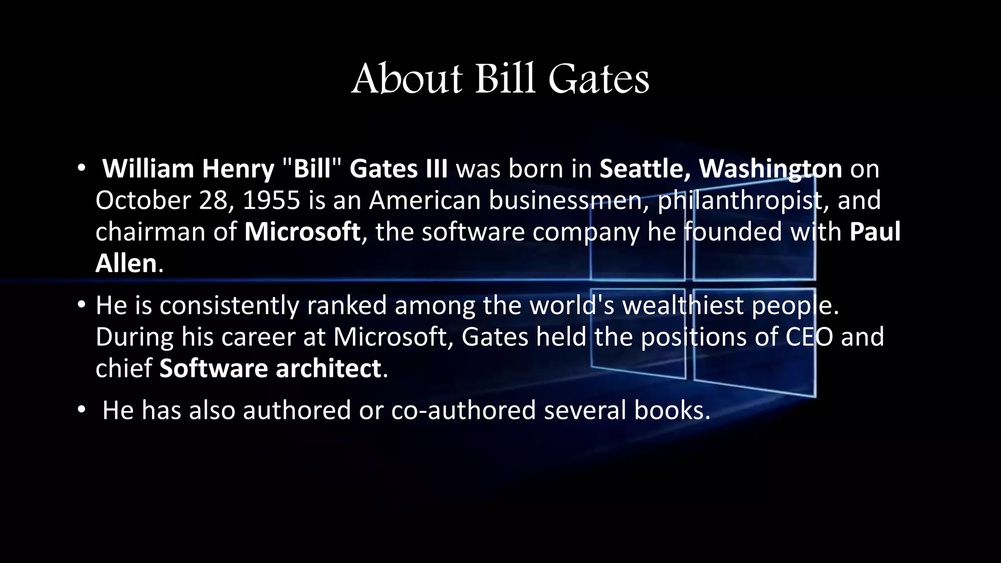 Bill gates Presentation | PPTX | Pop Culture
