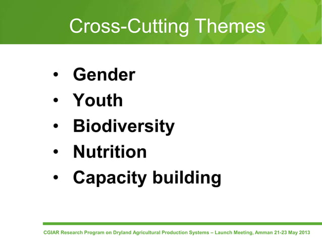 Highlights of the CRO on Dryland Systems | PPT