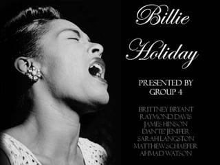 Harlem Renaissance Billie Holiday
