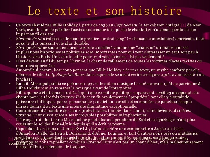 Billie Holiday Strange Fruit