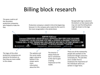 Billing block research | PPTX