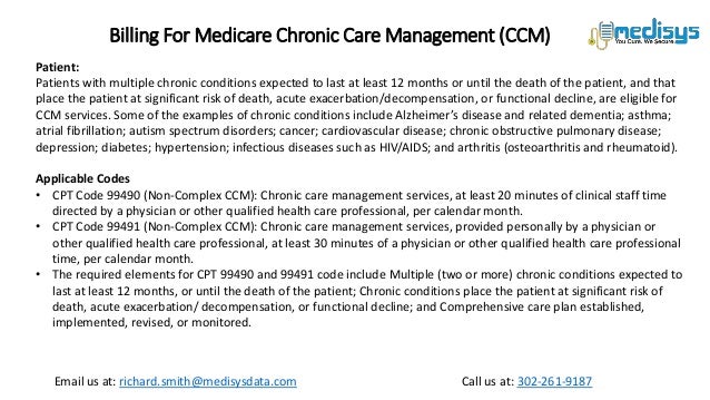 Billing for medicare chronic care management (ccm) | PPTX