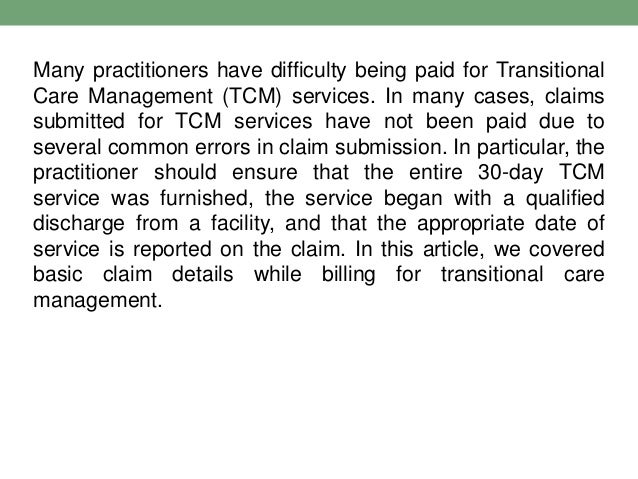 Billing for transitional care management | PPTX
