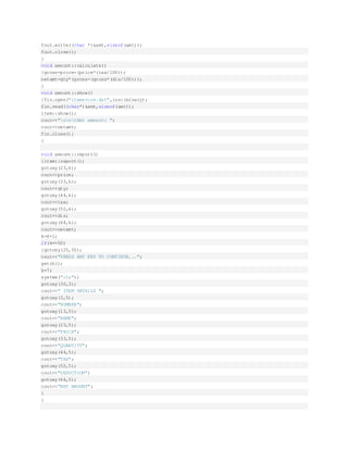 Billing in a supermarket c++ | DOCX