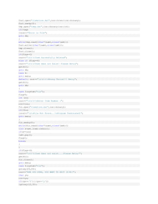 Billing in a supermarket c++ | DOCX