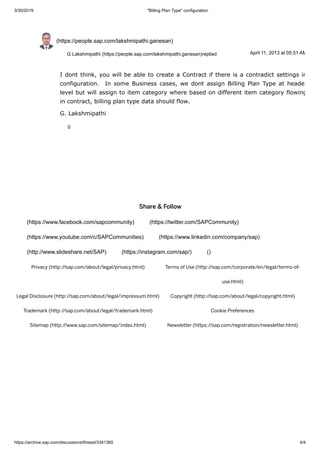Billing plan type configuration | PDF