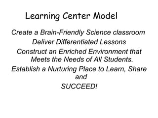Learning Center Model | PPT